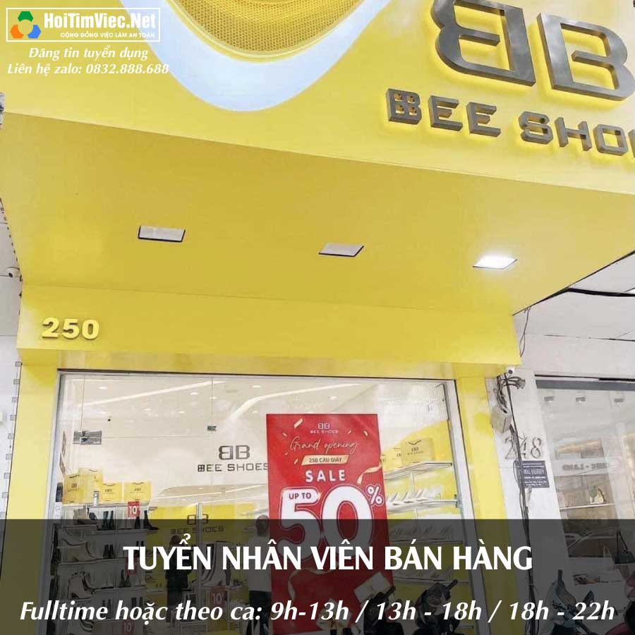Tuyển nhân viên bán hàng - Hệ thống giày dép Bee Shoes - Thích Làm Thêm